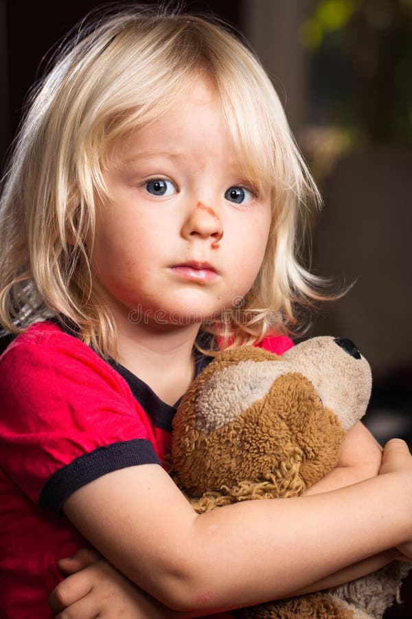 Sad Injured Boy with Stuffed Toy Stock Photo - Image of cute, patient ...