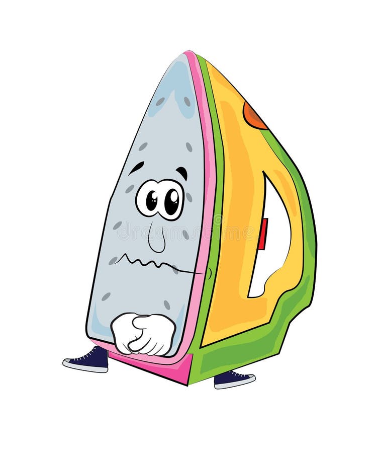 Sad iron cartoon stock illustration. Illustration of cartoon - 44107982