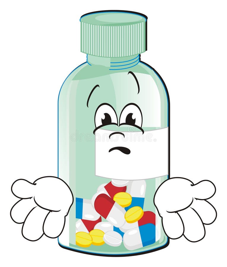 Sad jar of pills stock illustration. Illustration of substances - 179611444