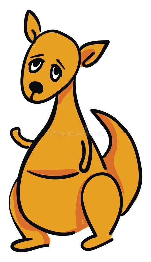 Cartoon Sad Kangaroo stock vector. Illustration of graphic - 47475314