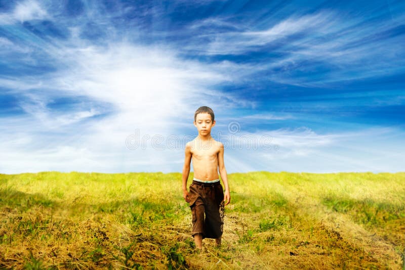 Sad kid stock image. Image of summer, human, sunlight - 21435167