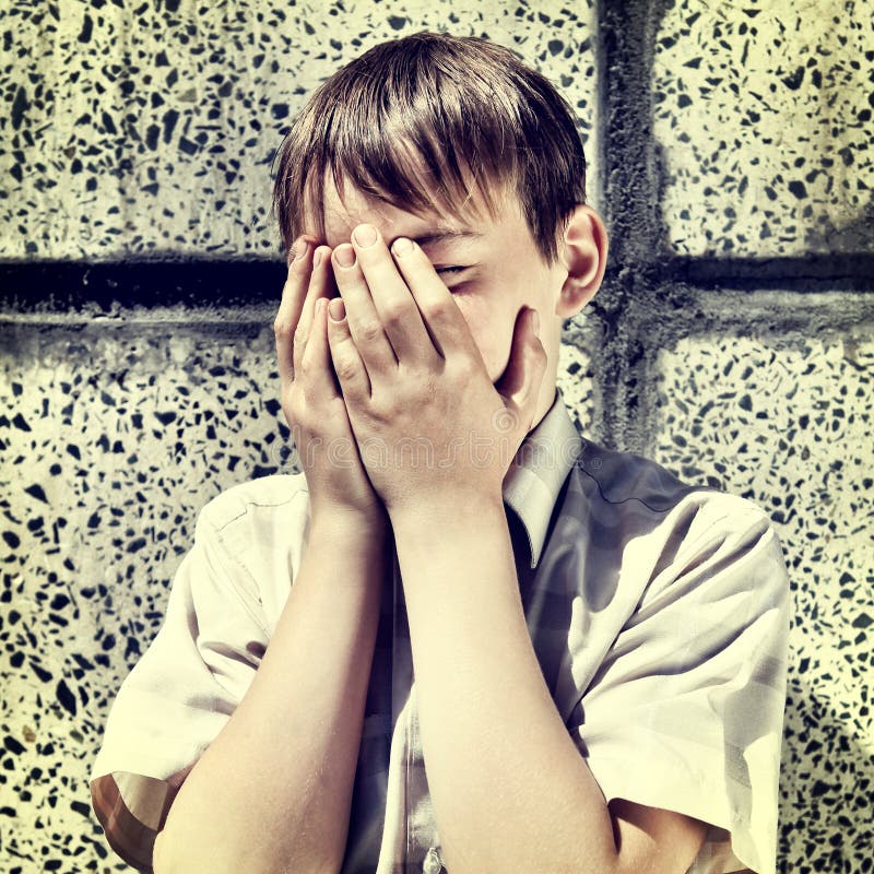 Sad Kid outdoor stock photo. Image of stressed, caucasian - 62036456