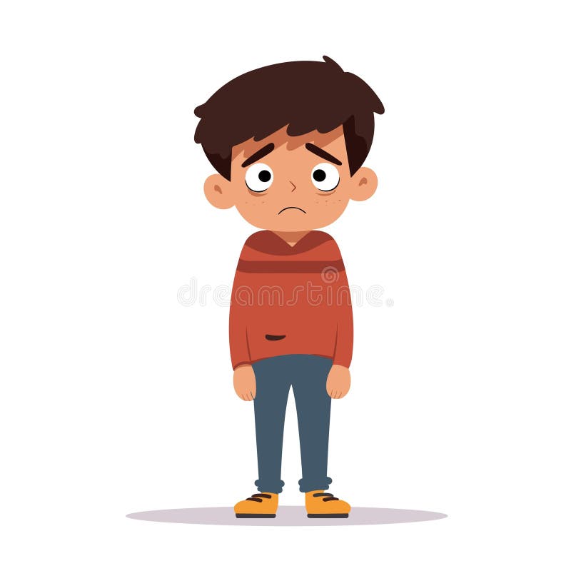 Sad Kid Vector Flat Minimalistic Isolated Illustration Stock Vector ...