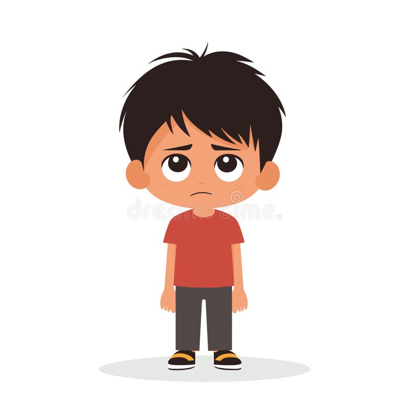Sad Kid Vector Flat Minimalistic Isolated Illustration Stock Vector ...