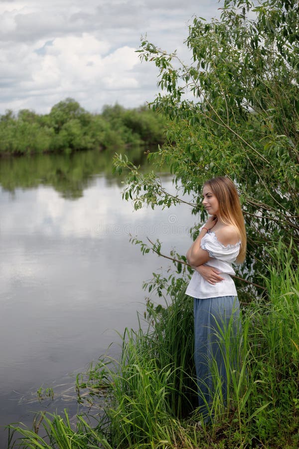 Sad Lady at the Wharf Sitting and Waiting Stock Image - Image of expect ...