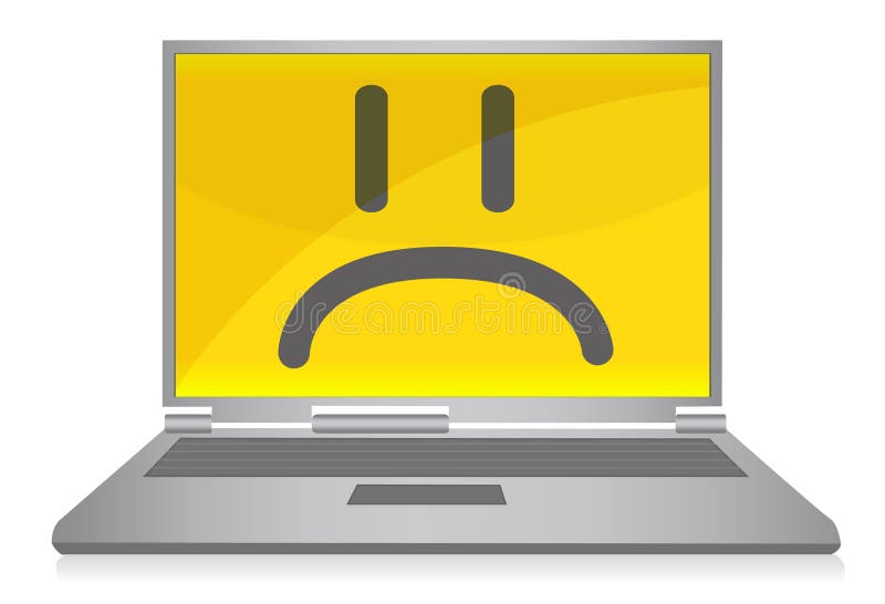 Sad Laptop Computer Clip Art Stock Illustration - Illustration of ...