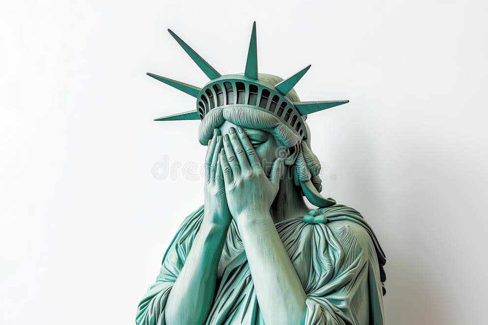 Sad Liberty Statue, AI Generated Stock Illustration - Illustration of ...