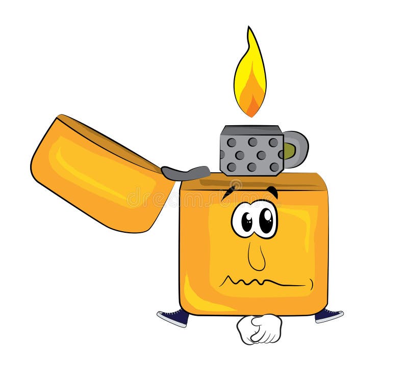 Sad lighter cartoon stock illustration. Illustration of lighter - 48180435