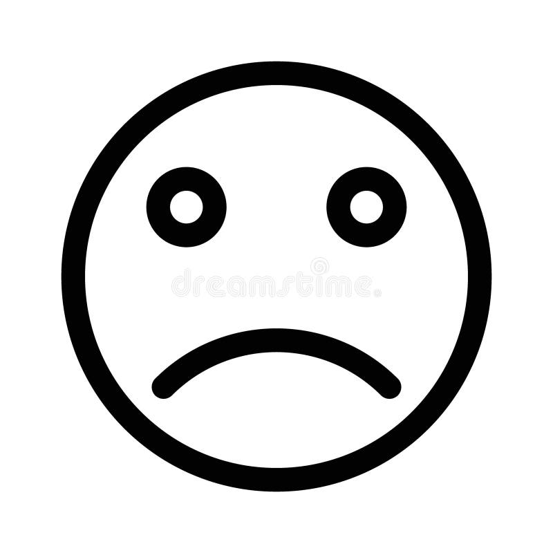 Sad Linear Logo Mark in Black and White Stock Vector - Illustration of ...