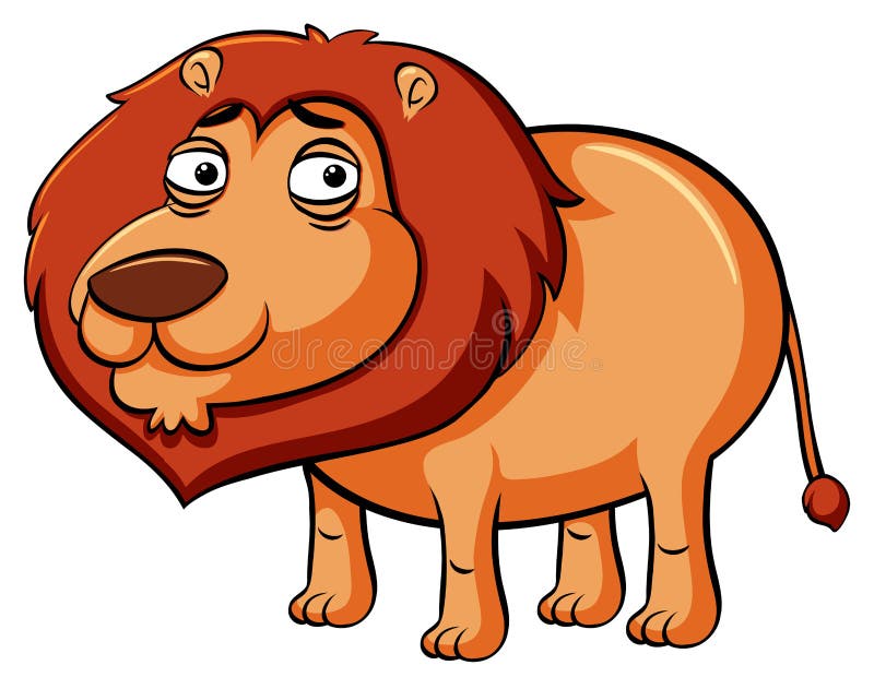 Really Sad Lion stock illustration. Illustration of furry - 121520634