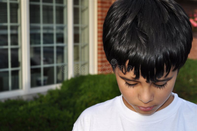 Excluded Boy stock image. Image of expression, black - 14119901