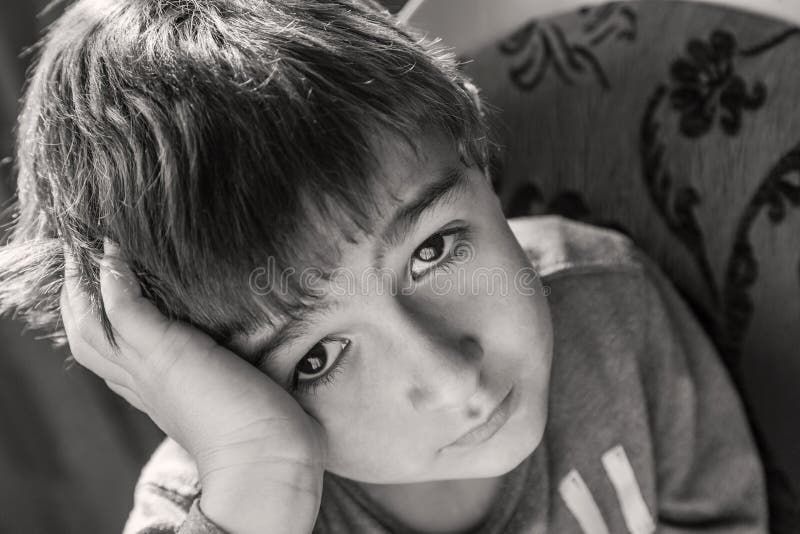 Sad little boy stock photo. Image of person, bored, loneliness - 71521926