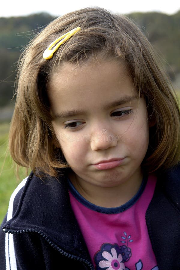 Sad little girl stock image. Image of depressing, distressing - 3433137