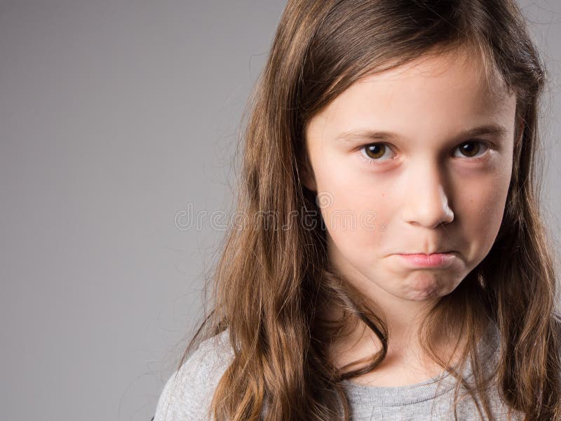 Sad little girl stock photo. Image of emotions, attitude - 30509122