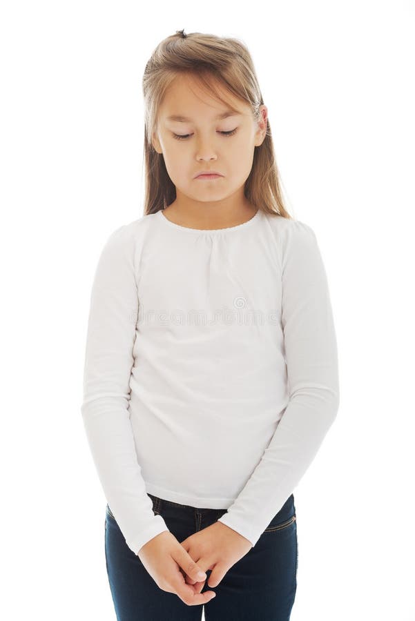 Sad little girl stock photo. Image of isolated, poor - 45803668