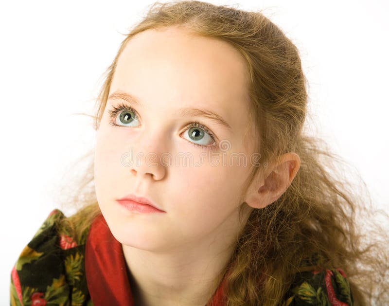 Sad little girl portrait stock image. Image of facial - 8801239