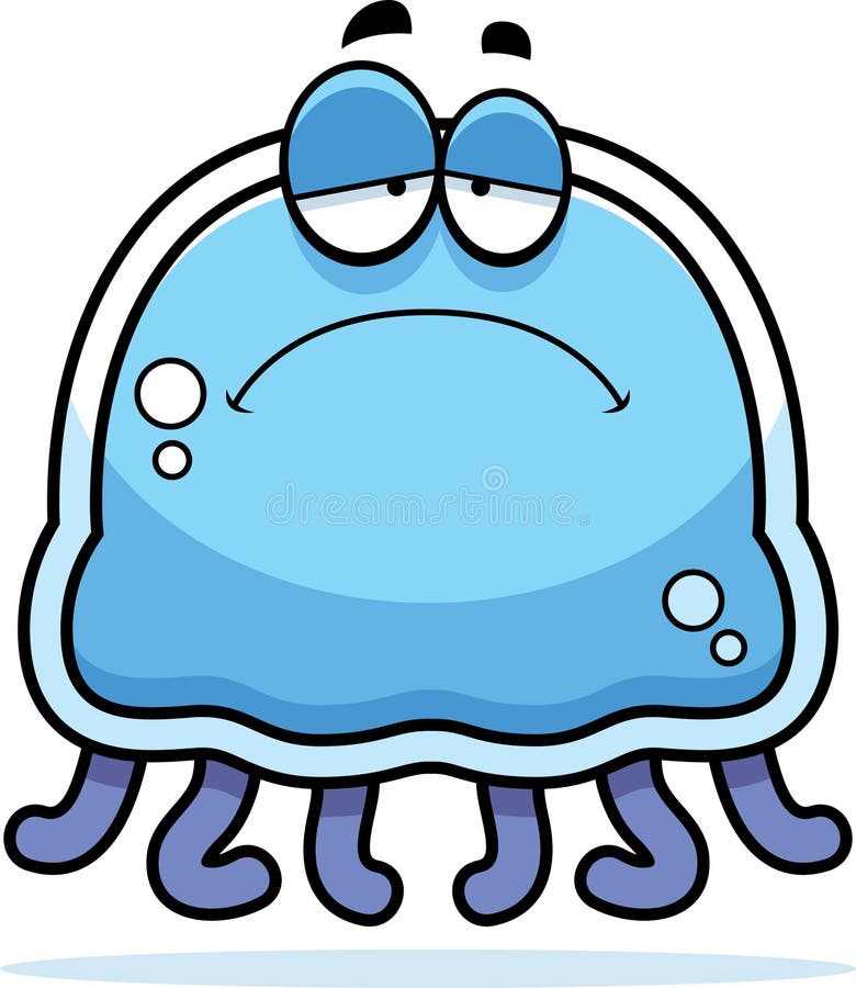 Sad Little Jellyfish stock vector. Illustration of frowning - 47412258