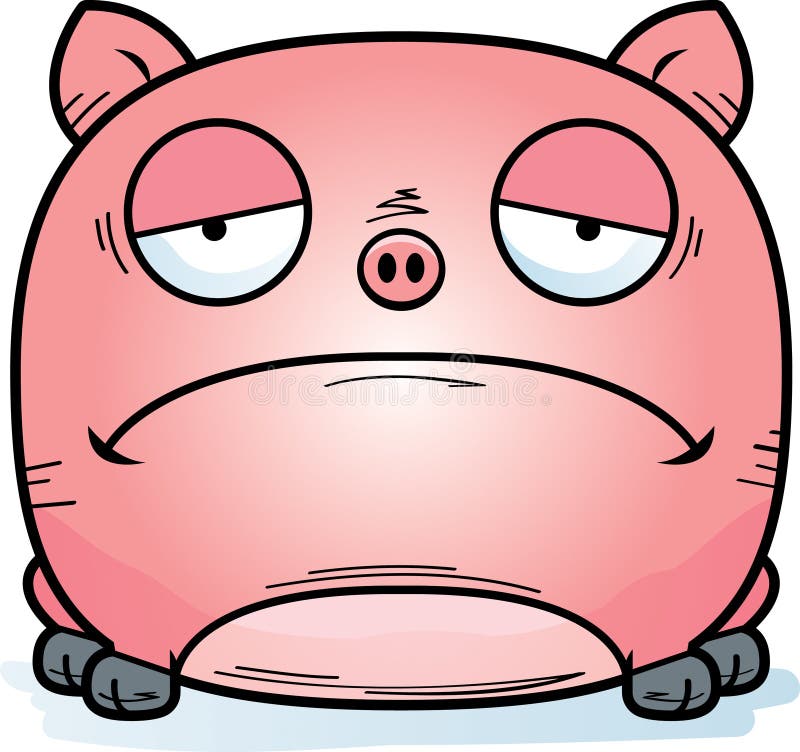Sad Little Pig stock vector. Illustration of animal - 115759696