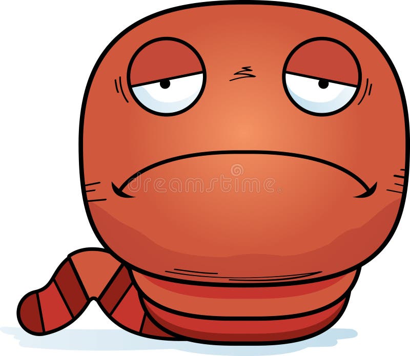 Sad Little Worm stock vector. Illustration of earthworm - 115895800