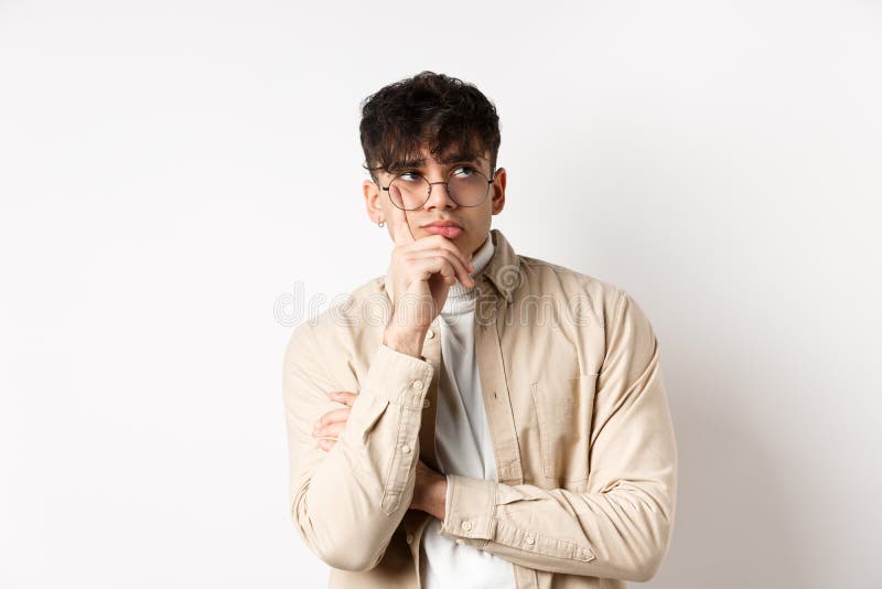 Sad and Lonely Young Man Looking at Empty Space with Distressed Face ...