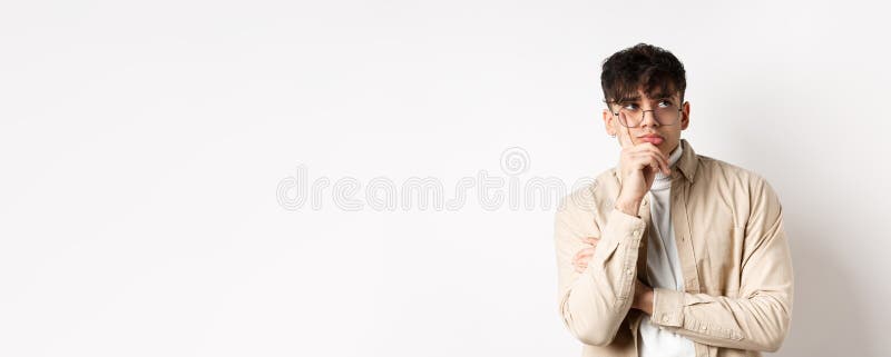 Sad and Lonely Young Man Looking at Empty Space with Distressed Face ...