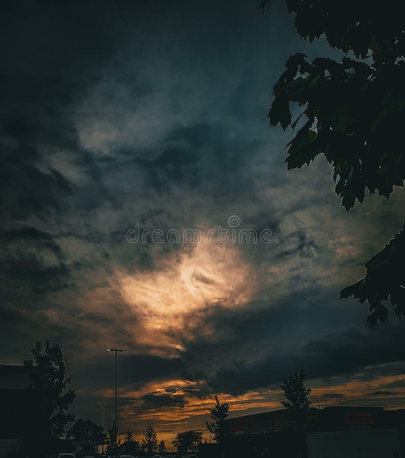 Sad Looking Cloud at Sunset in Lowell, Michigan Stock Image - Image of ...