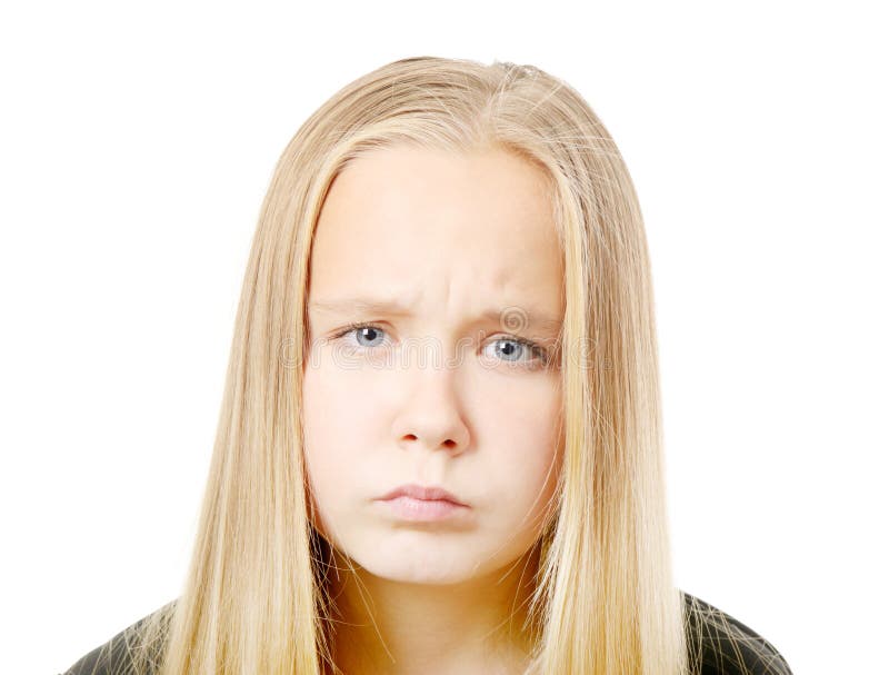 Sad looking girl stock photo. Image of closeup, emotional - 36445402