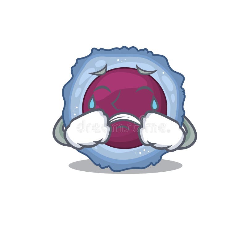 Sad Of Lymphocyte Cell Cartoon Mascot Style Stock Vector - Illustration ...