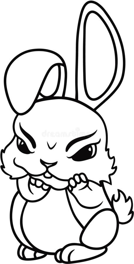 Sad mad bunny vector stock vector. Illustration of design - 276512473
