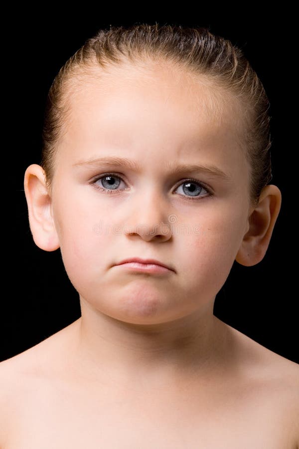 Sad or mad kid portrait stock image. Image of emotion - 2844315