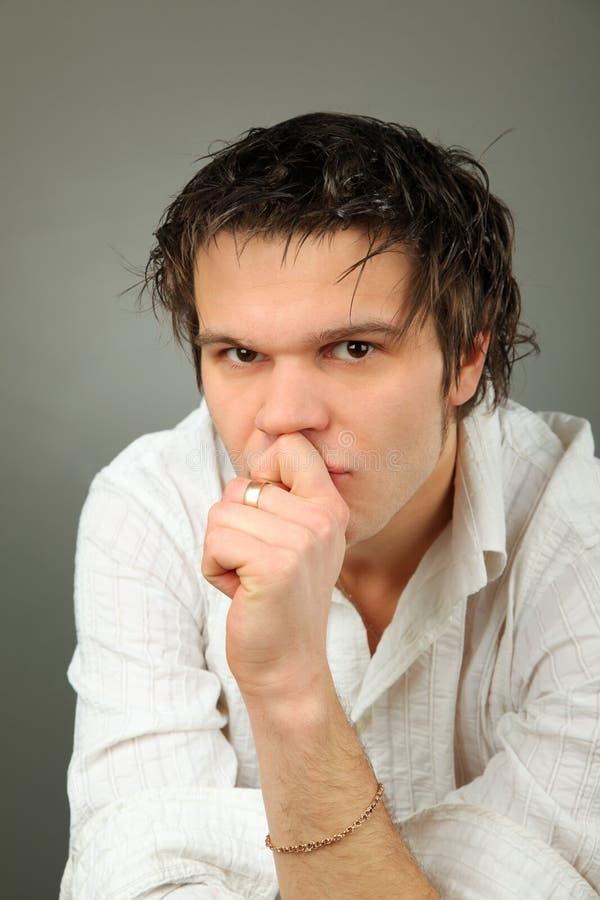 Sad man stock image. Image of fashion, person, portrait - 12958197