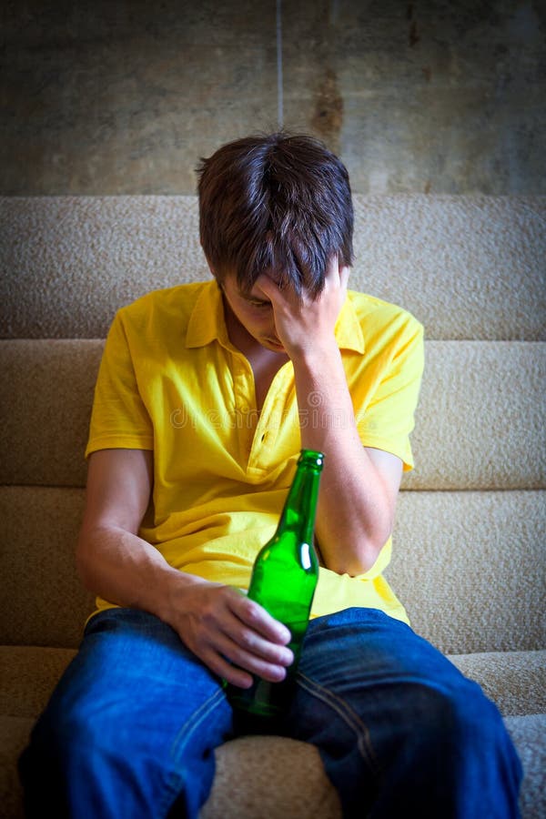Sad Man with a Beer stock photo. Image of drunken, drunk - 102692146