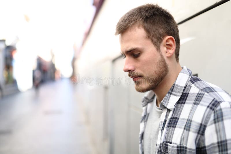 Sad Man Complaining Alone in the Street Stock Photo - Image of feeling ... Sad Man Complaining Alone in the Street Stock Photo - Image of feeling ...