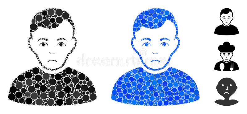 Sad Man Composition Icon of Spheric Items Stock Vector - Illustration ...