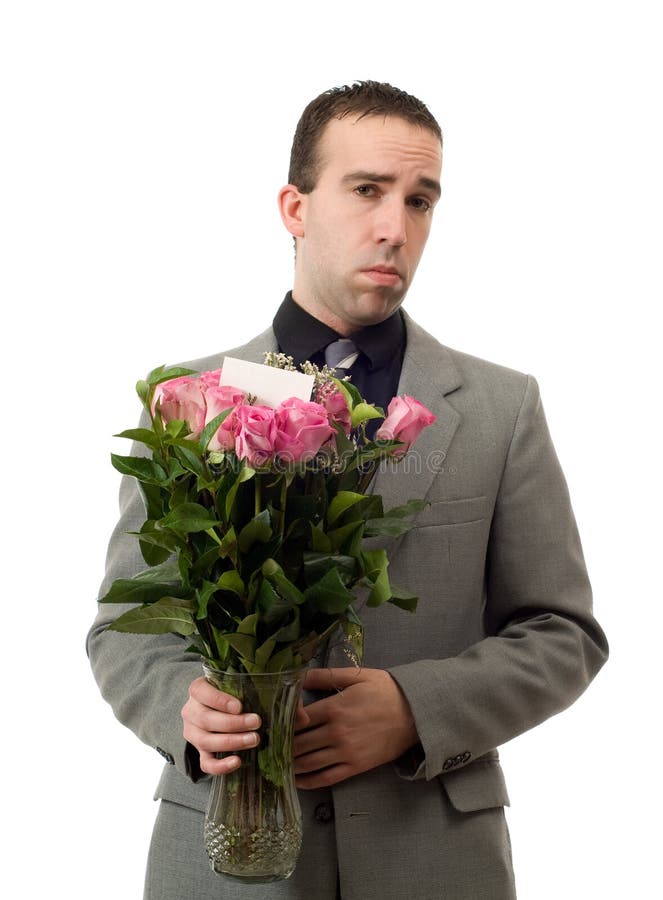 Man with roses stock image. Image of holiday, roses, holding - 423355