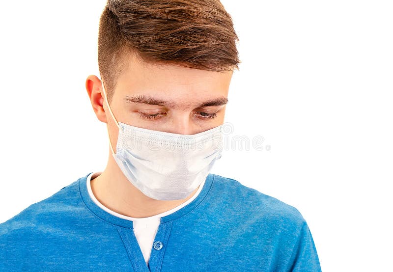 Sad Man in Flu Mask stock image. Image of coronavirus - 233336547