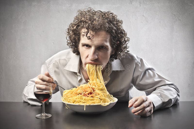 Sad Man Gorging stock image. Image of filthy, toast, hungry - 26960323