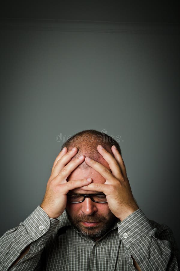 Sad man stock photo. Image of melancholy, headache, person - 33463934