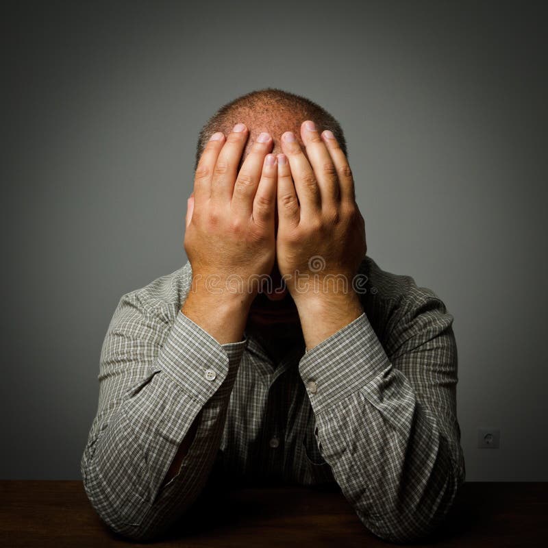 Sad man stock image. Image of pensive, melancholic, deprived - 32996669