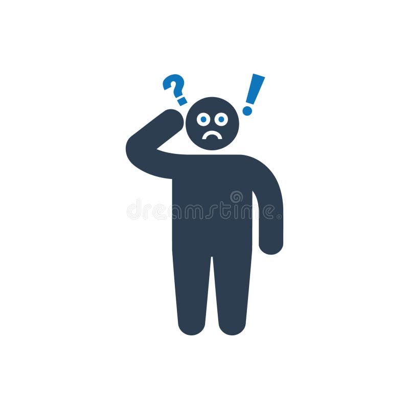 Sad Man Icon stock illustration. Illustration of sign - 375316847