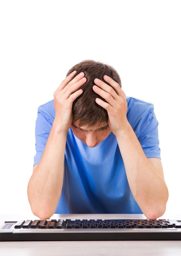 Sad Man with a Keyboard 库存照片. 图片 包括有 男人, 创伤, 逗人喜爱, 了解 - 165456460