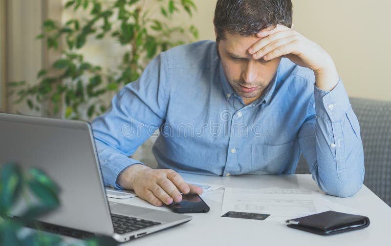 Sad man. stock image. Image of banking, depression, crisis - 113891493
