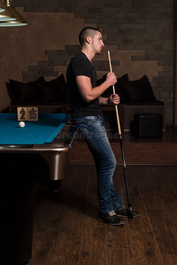 Sad Man Lost His Billiard Game Stock Photo - Image of leisure, pursuit ...