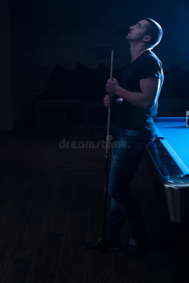 Sad Man Lost His Billiard Game Stock Photo - Image of leisure, game ...