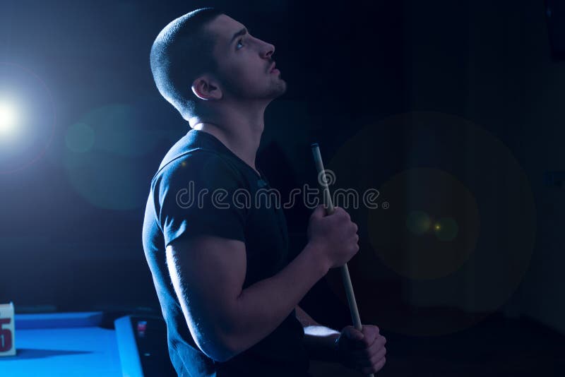 Sad Man Lost His Pool Game stock photo. Image of aiming - 49194732