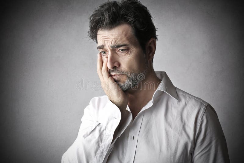 Sad man stock image. Image of happy, businesswoman, white - 41415447