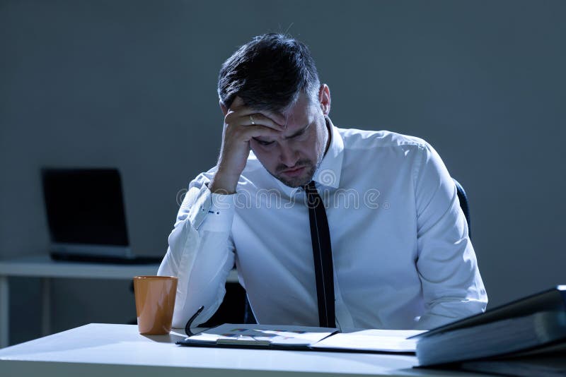 Sad man in the office stock image. Image of handsome - 43431767