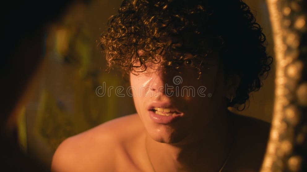 Sad Man Reflecting and Crying in the Mirror Stock Image - Image of ...