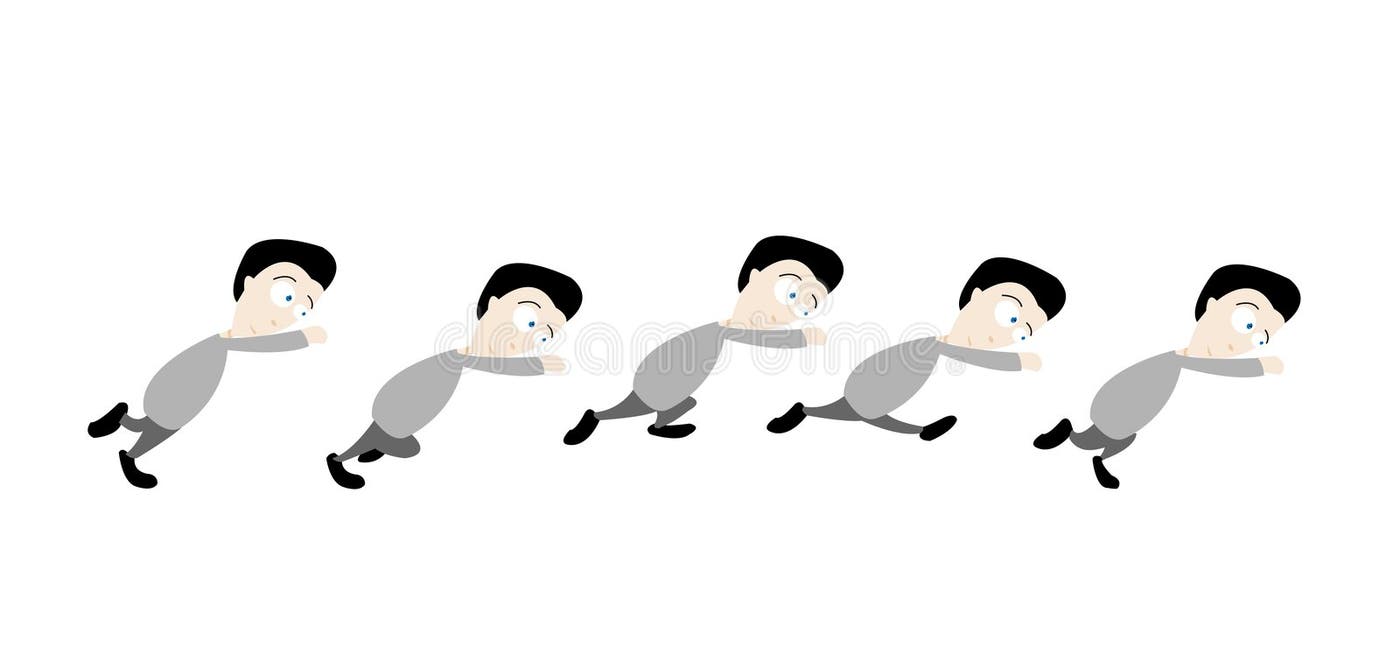 Sad Man Running Away Stock Illustrations – 83 Sad Man Running Away ...