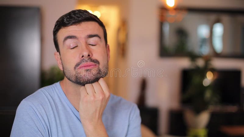 Sad Man Sighing with Nostalgia Stock Video - Video of grief, burnout ...